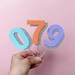 Number Cake Topper Personalise Colours Number Cake Toppers for Cake ...