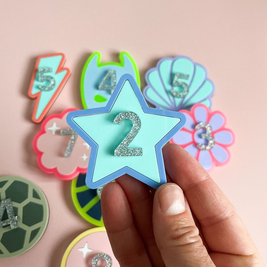 Star Birthday Badge Number Birthday Badge for Birthday Celebration ...