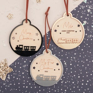 Train Personalised Baubles - Etsy