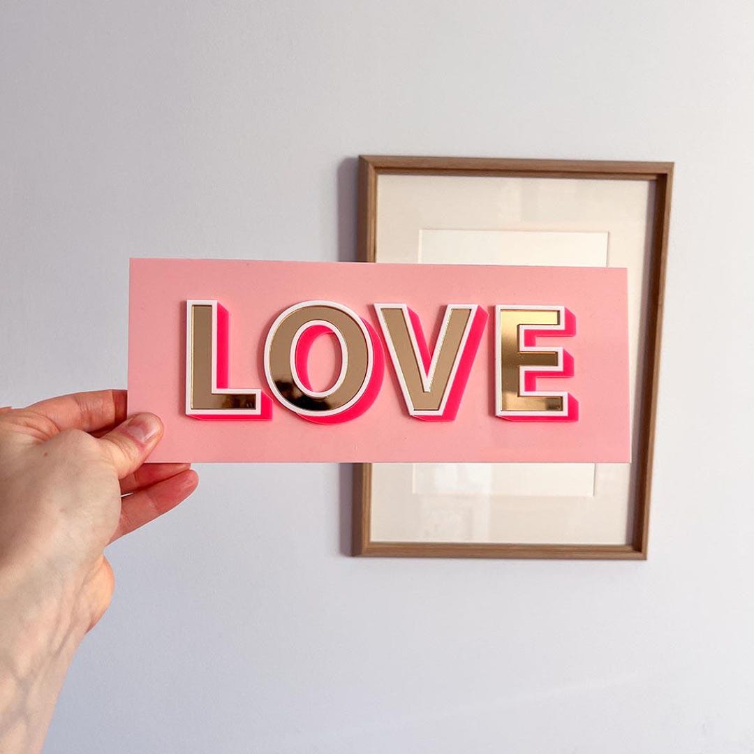 Mirrored Love Sign | Valentine’s Decoration | Romantic Home Decor | Gift for Loved Ones - Etsy