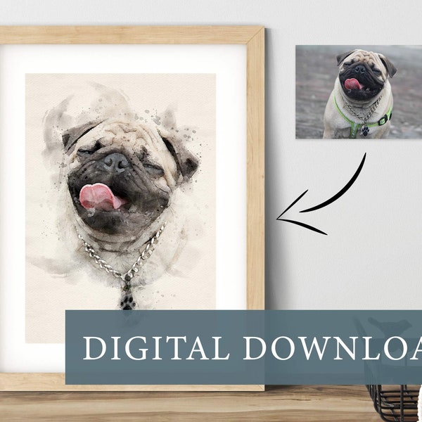 Watercolor Dog Print - Etsy