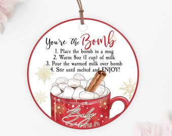 EDITABLE You're the Bomb Christmas Gift Tags Secret - Etsy