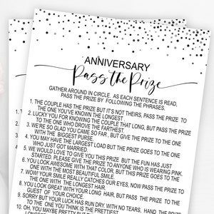 Anniversary Pass the Prize Game Anniversary Pass Prize Game - Etsy