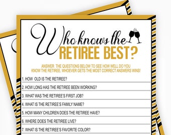 Retirement Party Games Who Knows the Retiree Best Would the - Etsy