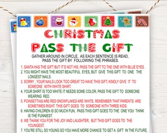 Pass the Gift Game Printable - Etsy