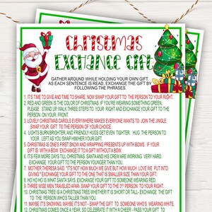 Christmas Exchange Gift Game Christmas Fun Party Exchange - Etsy