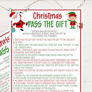 Christmas Pass the Gift Game Fun Gift Christmas Activity Game Christmas ...