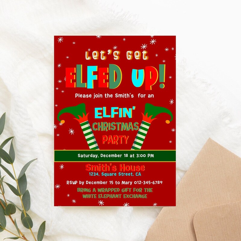 Elf Invitation - Etsy