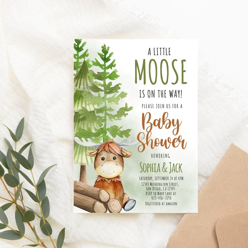 Moose Party Invitations - Etsy