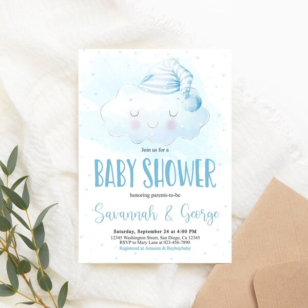 Cloud Nine Baby Shower Invitations - Etsy