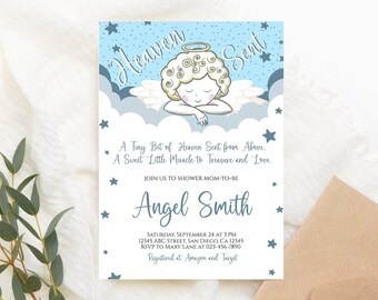 Printable Heaven Sent Invitation - Etsy
