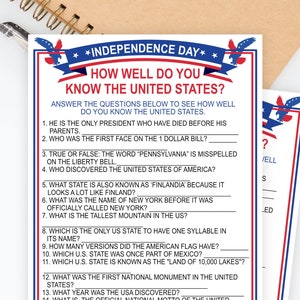 How Well Do You Know the United States Independence Day Game of July ...