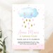 Editable Rain Birthday Invitation Cloud Rain Pink Birthday Invite ...