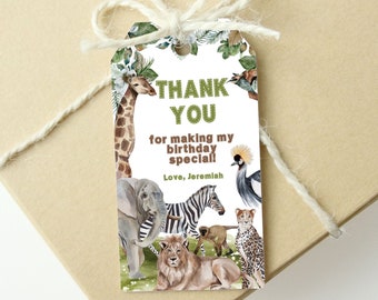 Editable Monkey Thank You Tag Monkey Jungle Favor Tags Baby Shower ...