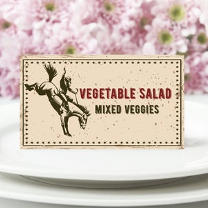 Editable Rodeo Food Labels Tent Card Food Card Table Tent Card Rodeo ...