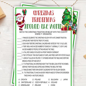 Christmas Traditions Around the World Game, Printable Christmas Game ...