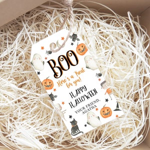 Editable Halloween Favor Tags Trick or Treat Favor Tags Boo Gift Tags ...