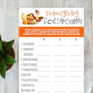 Thanksgiving Scattergories Game, Thanksgiving Game, Thanksgiving Fun ...
