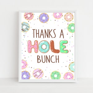 Donut Thank You Sign, Donut Theme, Birthday Sign Table Decor, Doughnut ...
