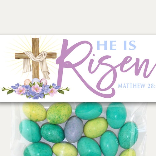 Christian Easter Treat Bag Topper for Rolos - Etsy