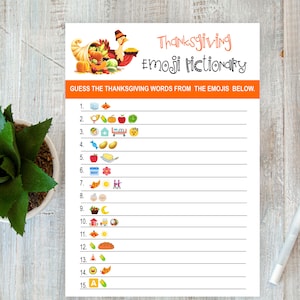 Thanksgiving Emoji Pictionary Game, Thanksgiving Emoji Pictionary ...