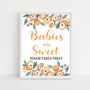 Babies Are Sweet Sign Orange Baby Shower Little Cutie Couples - Etsy