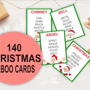Christmas Taboo Card Game, Group Game , Family Game, Printable ...