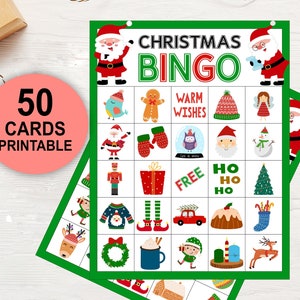 Christmas Bingo Game PRINTABLE Christmas Games for Kids and Adults ...