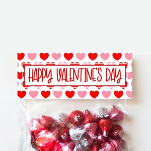 Happy Valentine's Day Treat Bag Toppers, Valentines Treat Card Topper ...