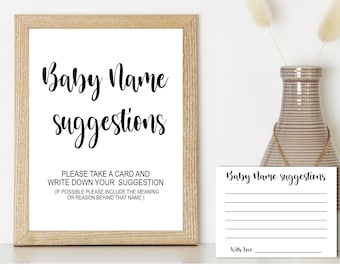 Printable Name Suggestion Cards - Etsy