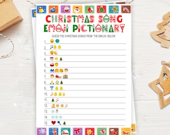 Christmas Songs Emoji Pictionary Game INSTANT DOWNLOAD - Etsy