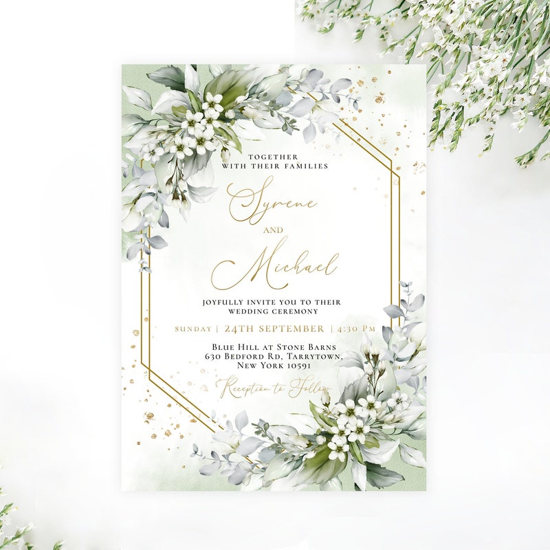 Greenery Invitation - Etsy
