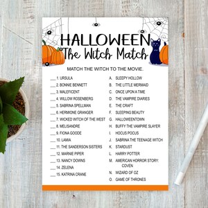 Halloween the Witch Match, Halloween Party Game, Halloween Fun Party ...