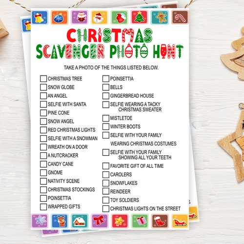 Christmas Treasure Hunt for Kids Outdoor Scavenger Hunt Game - Etsy
