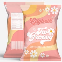 Editable Retro Groovy Snack Birthday Chip Bag Retro Groovy Party Decor ...