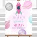 Editable Outer Space Rocket Birthday Welcome Sign 1st Birthday Girl ...