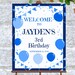 Editable Blue Welcome Sign Birthday Party Blue Balloons Welcome Sign ...