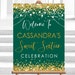 Editable Gold Green Welcome Sign Birthday Party Gold Glitter - Etsy
