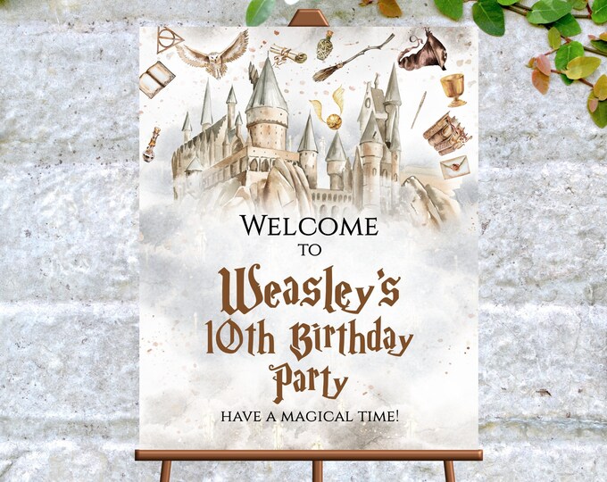 Editable Wizard Birthday Welcome Magic School Birthday Welcome - Etsy
