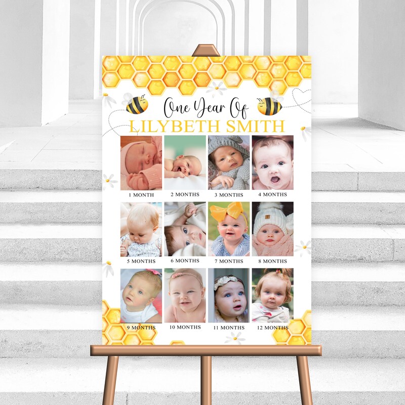 First Birthday Poster Bee - Etsy