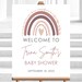 Editable Boho Rainbow Welcome Sign Minimal Simple Baby Shower Welcome ...