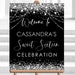 Editable Black Silver Welcome Sign Birthday Party Silver Glitter ...