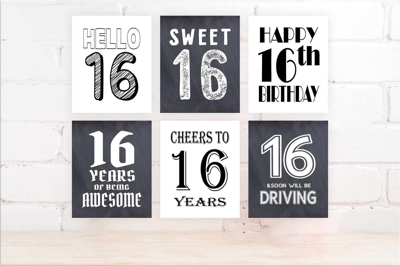 16th Birthday Signs, Decor, Bundle, Birthday Party Decorations, 16th ...