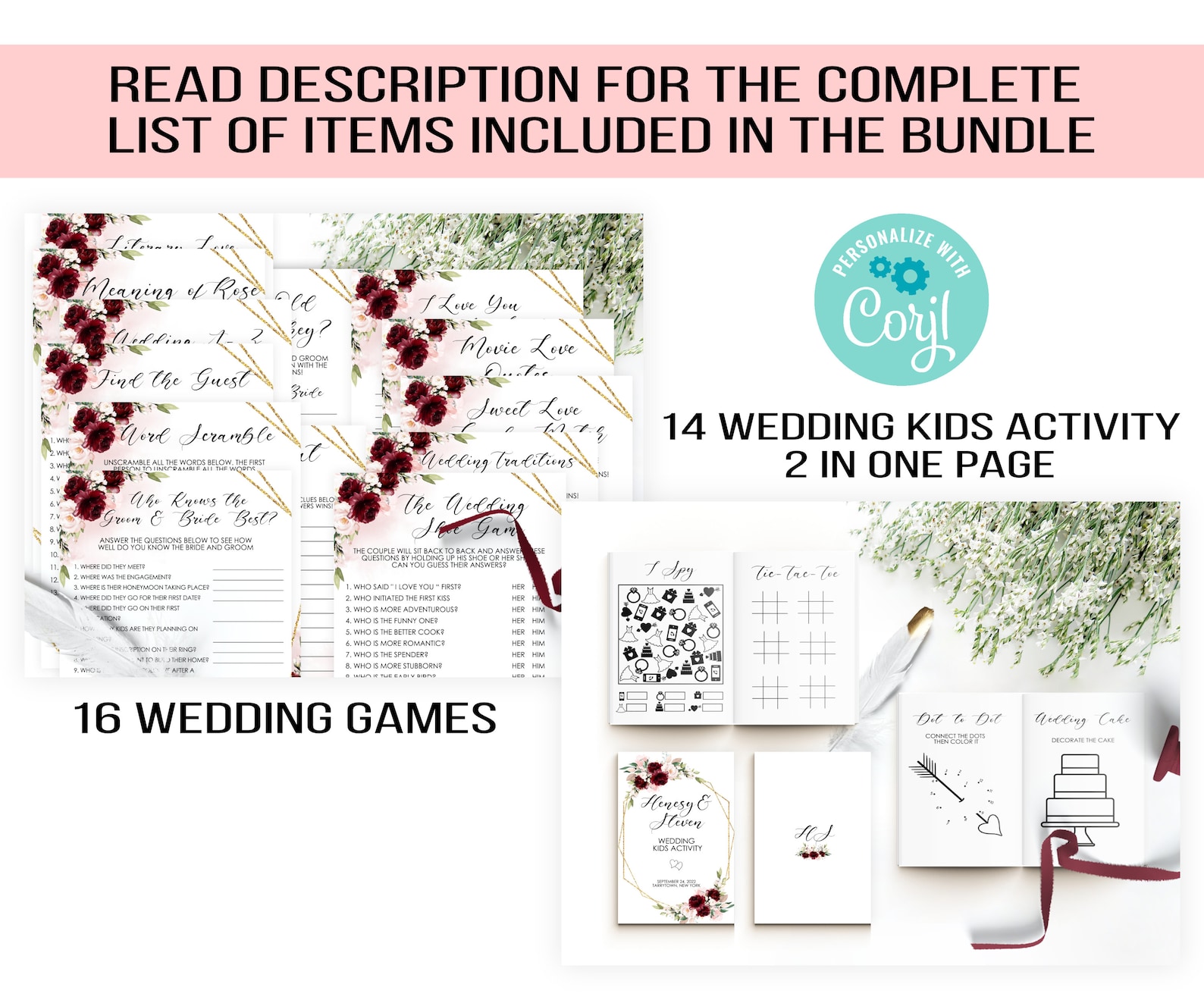 Editable Burgundy Wedding Template Bundle Elegant Burgundy - Etsy