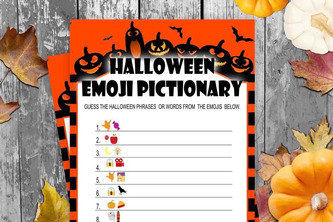Halloween Emoji Pictionary, Halloween Party, Halloween Game, Halloween ...