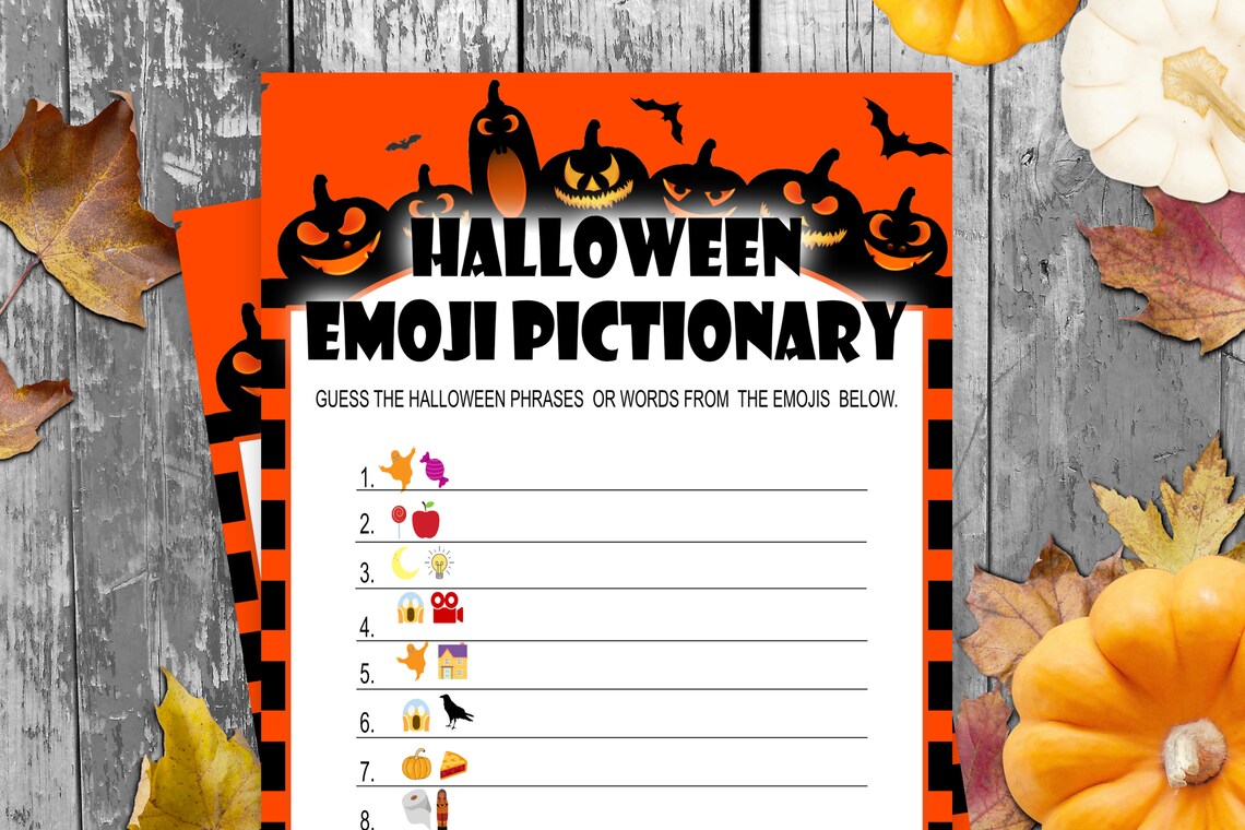 Halloween Emoji Pictionary Halloween Party Halloween Game - Etsy