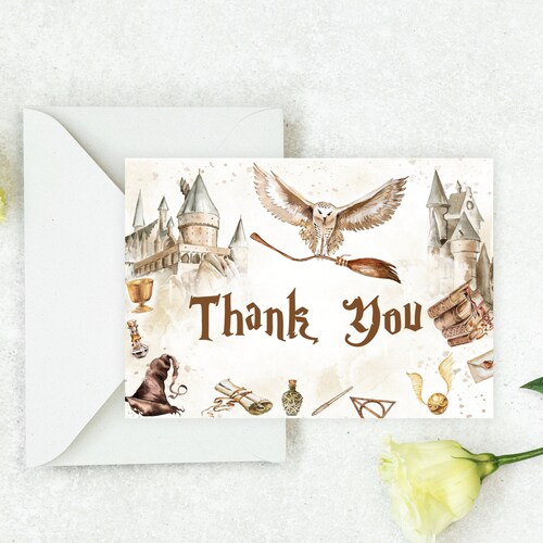EDITABLE Magical Thank You Card Template Printable Folded - Etsy