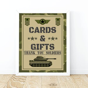 Camo Cards and Gifts Sign Gifts Table Decor Birthday Party Sign Baby ...
