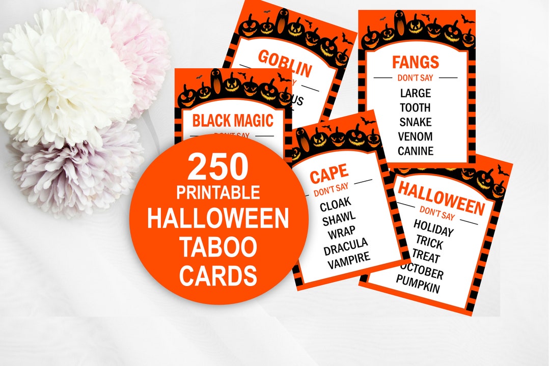 Halloween Taboo Game, Group Game ,family,halloween ,adults, Taboo Game ...