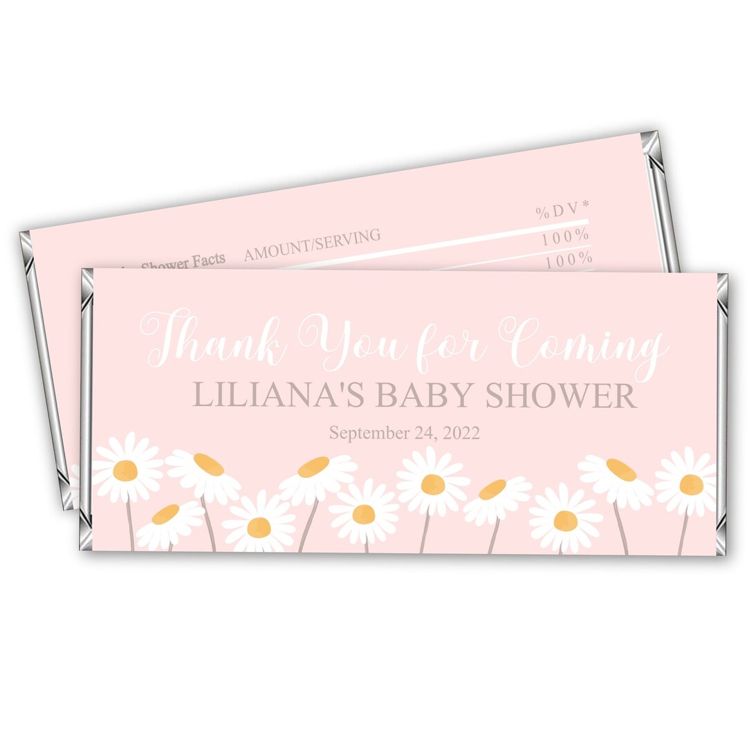 Editable Daisy Candy Bar Wrapper Label Favors Birthday Party Chocolate ...